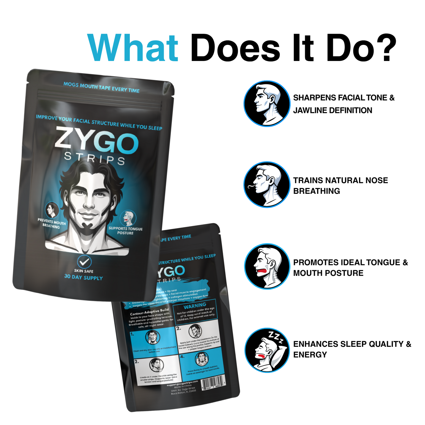 ZYGO STRIPS – Face Tape | Jawline Tape | Mewing Tape | Mouth Tape Alte
